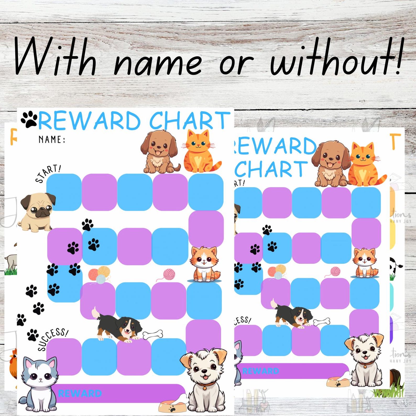 Cats and Dog Themed Reward Chart (digital Download) Reward Chart for ...