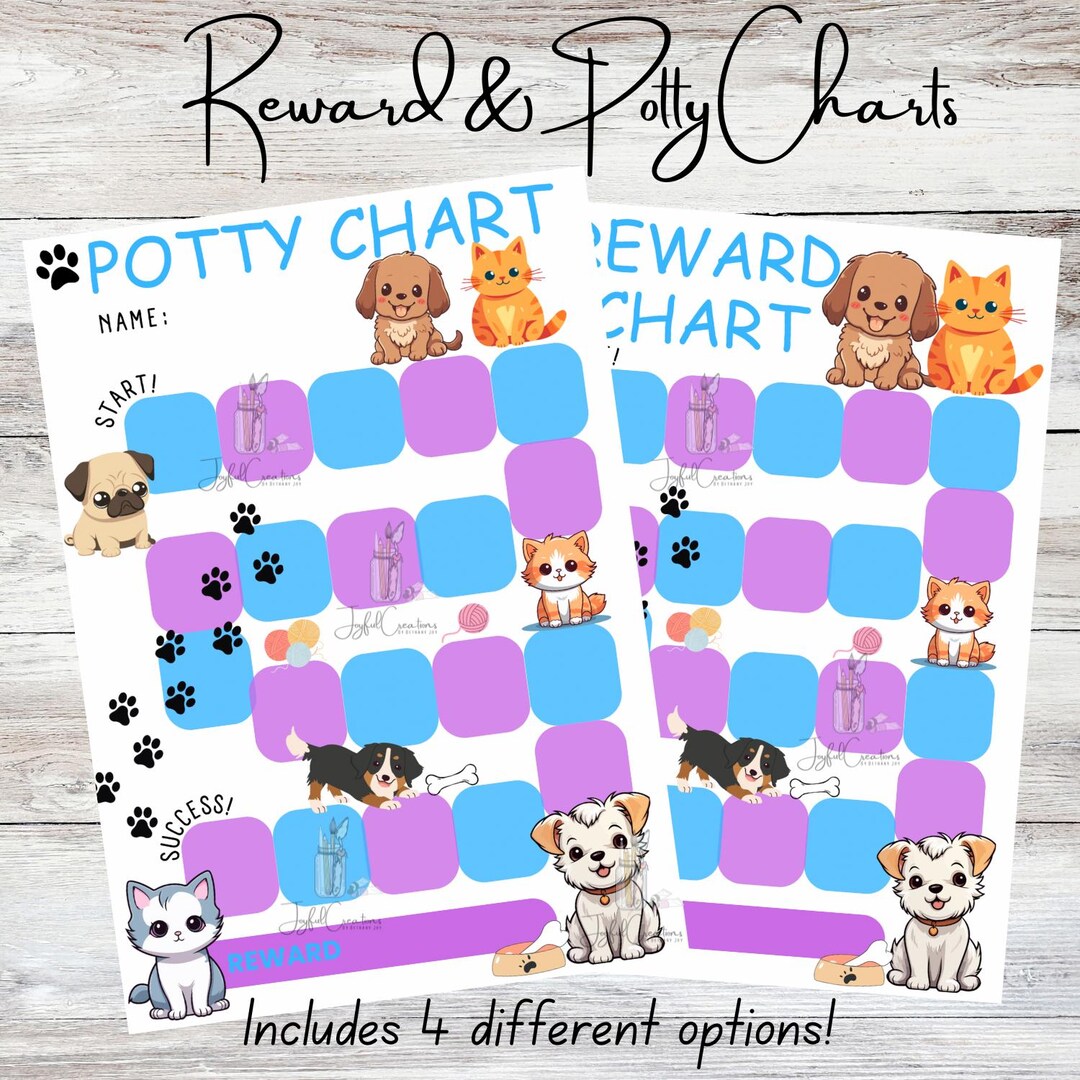 Cats and Dog Themed Reward Chart (digital Download) Reward Chart for ...
