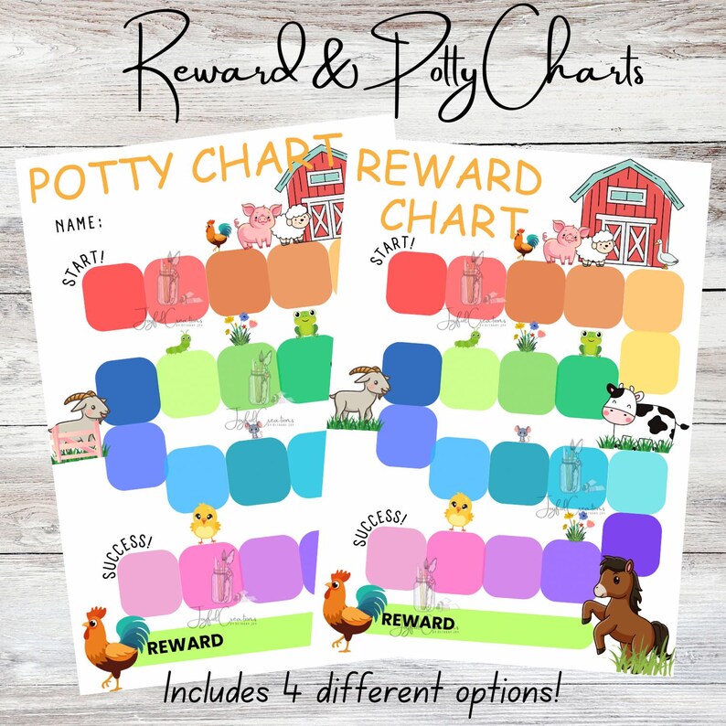 Farm Animal Themed Reward Chart (digital Download) Reward Chart for ...