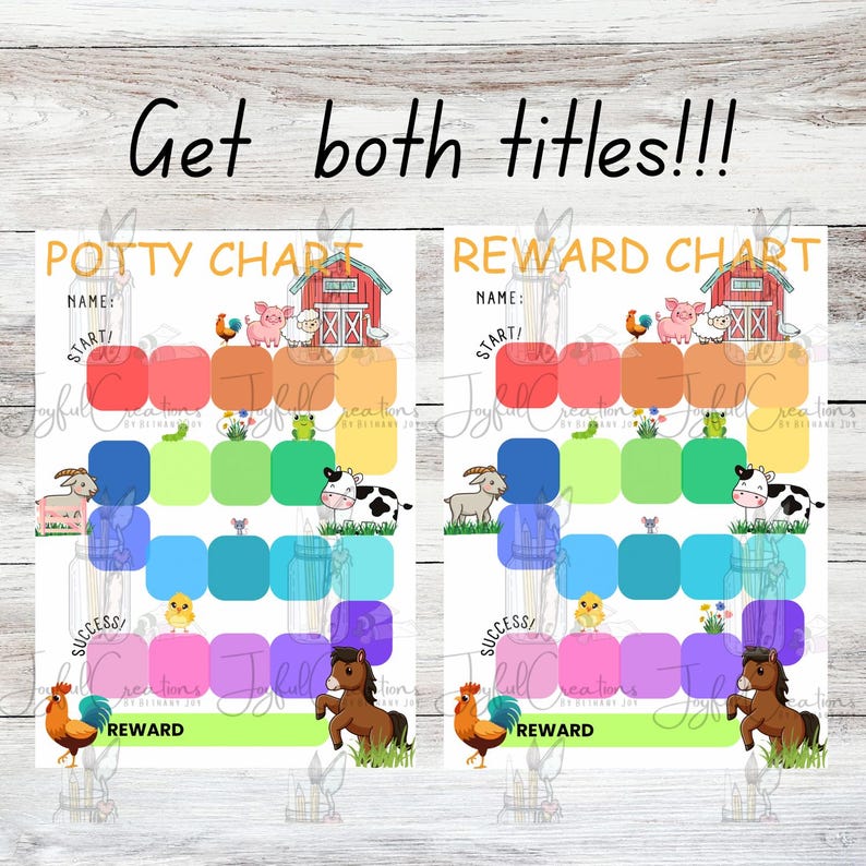 Farm Animal Themed Reward Chart (digital Download) Reward Chart for ...