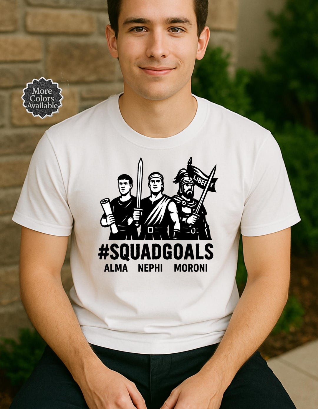 Funny LDS T-shirt: #squadgoals Alma Nephi Moroni - Book of Mormon Tee ...
