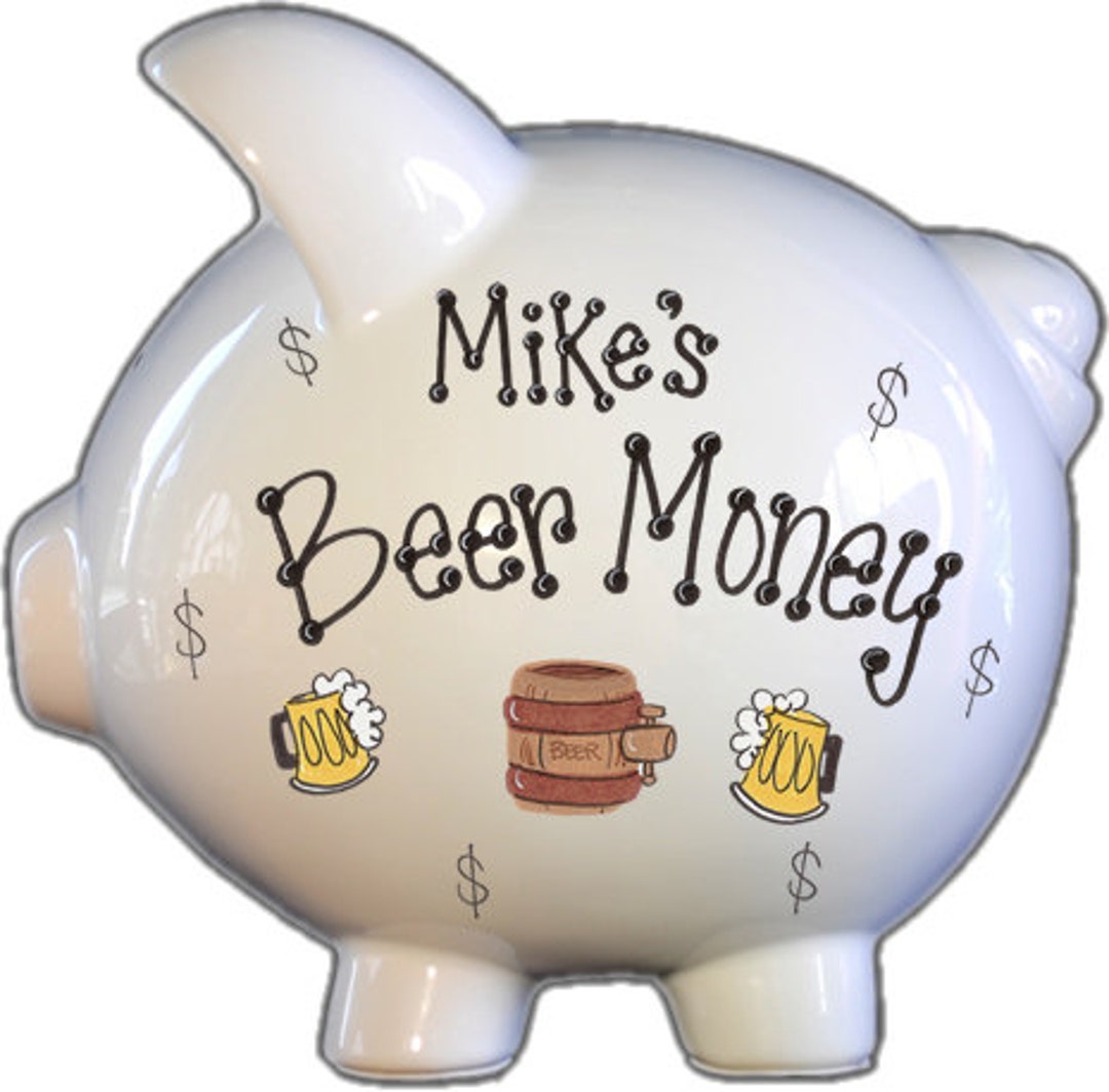 Personalized Beer Fund Piggy Bank, Adult Money Bank - Etsy