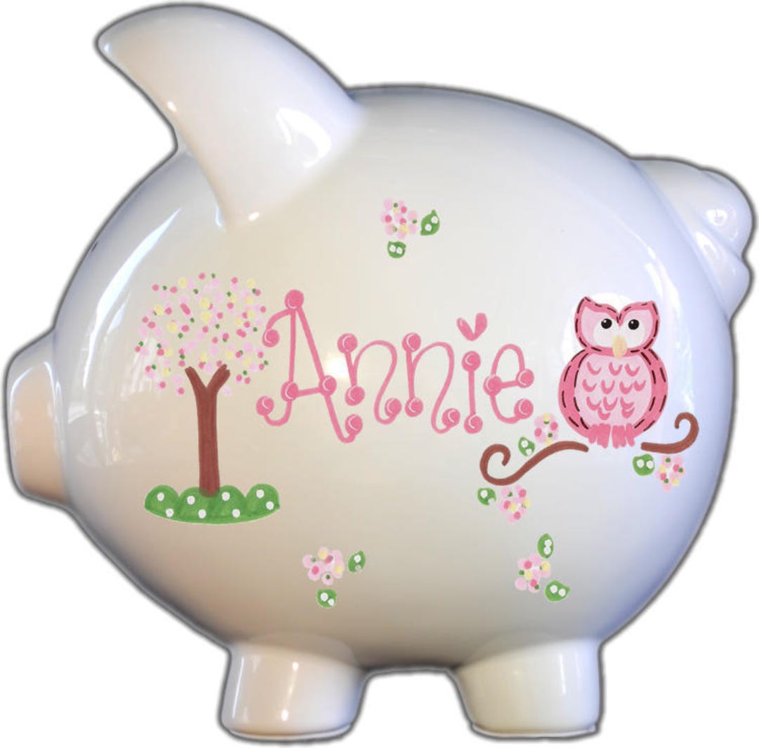 Personalized Piggy Bank | Hand-painted Ceramic Baby Gift - Etsy