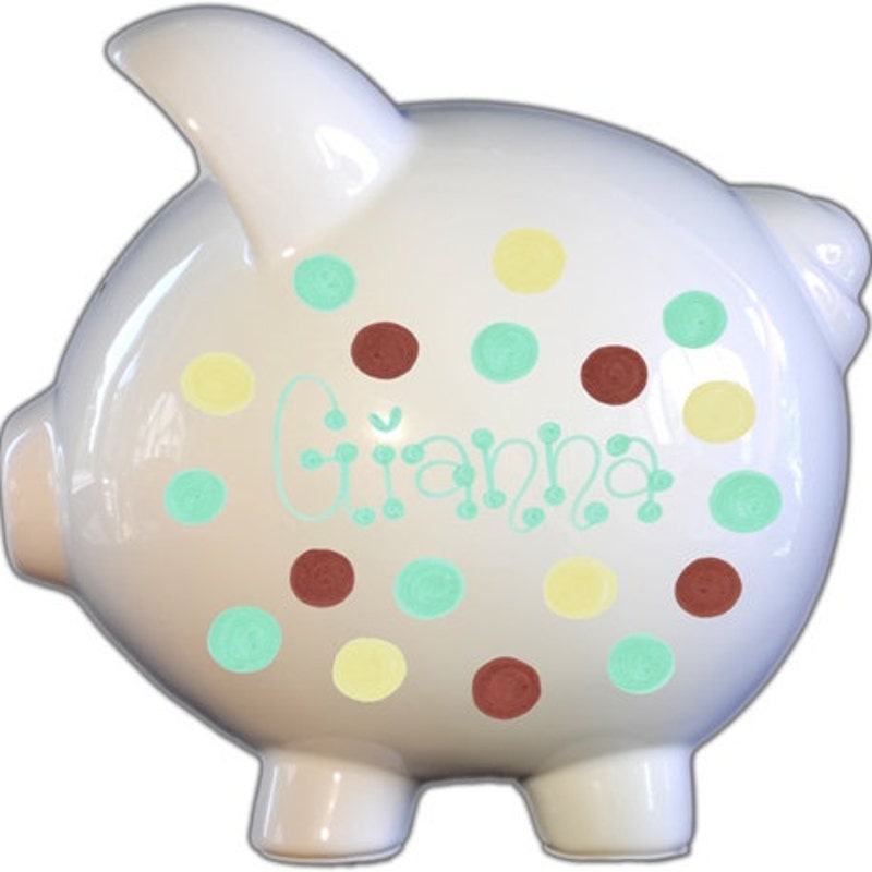 Polka Dot Piggy Bank - Etsy