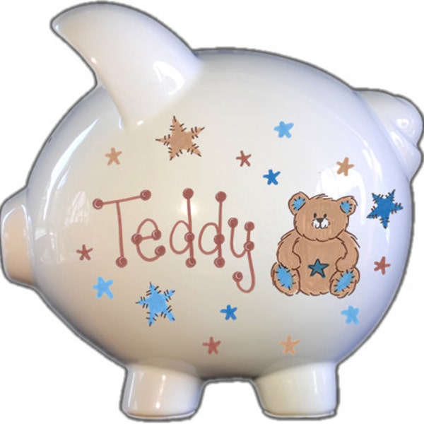 Teddy Bear Bank - Etsy