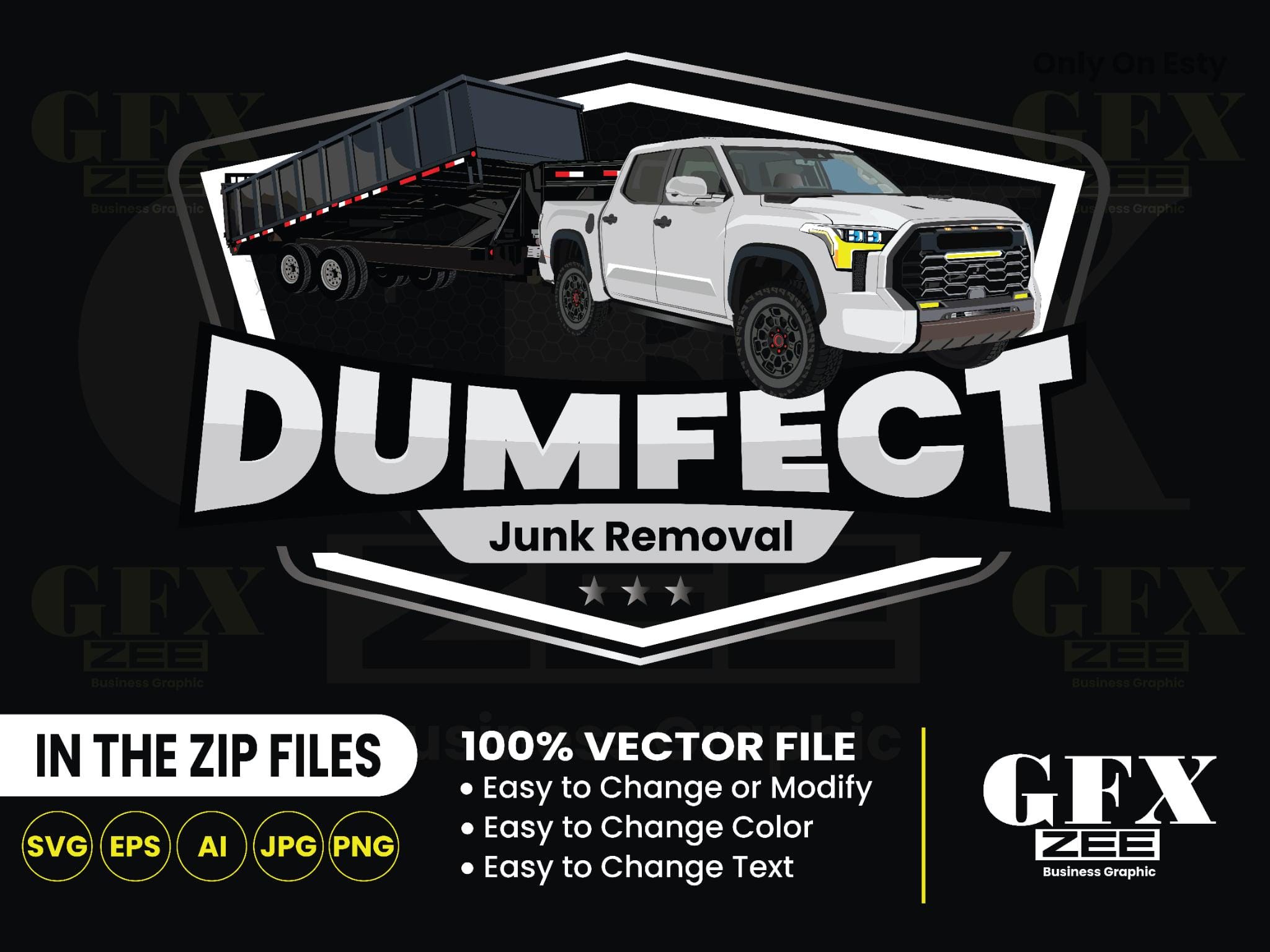 Pickup and Dump Roll off Trailer Logo, Dump Trailer Logo, Dumpster Logo ...