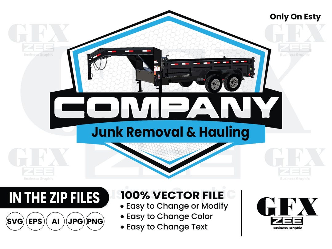 Dump Trailer Logo, Truck Pickup Logo Svg, Dumpster Logo, Dump Trailer ...