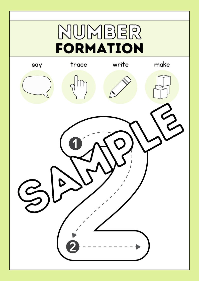 Number Tracing Worksheets 1-5 Printable Practice Pages - Etsy