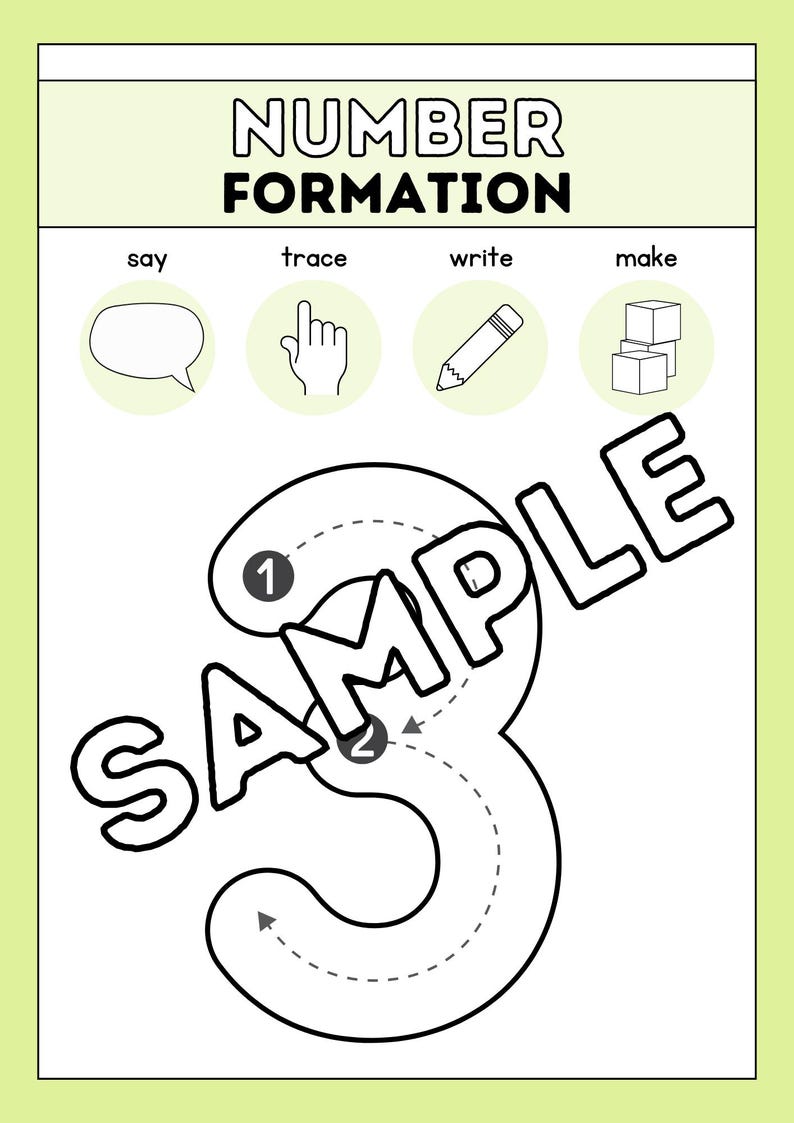 Number Tracing Worksheets 1-5 Printable Practice Pages - Etsy
