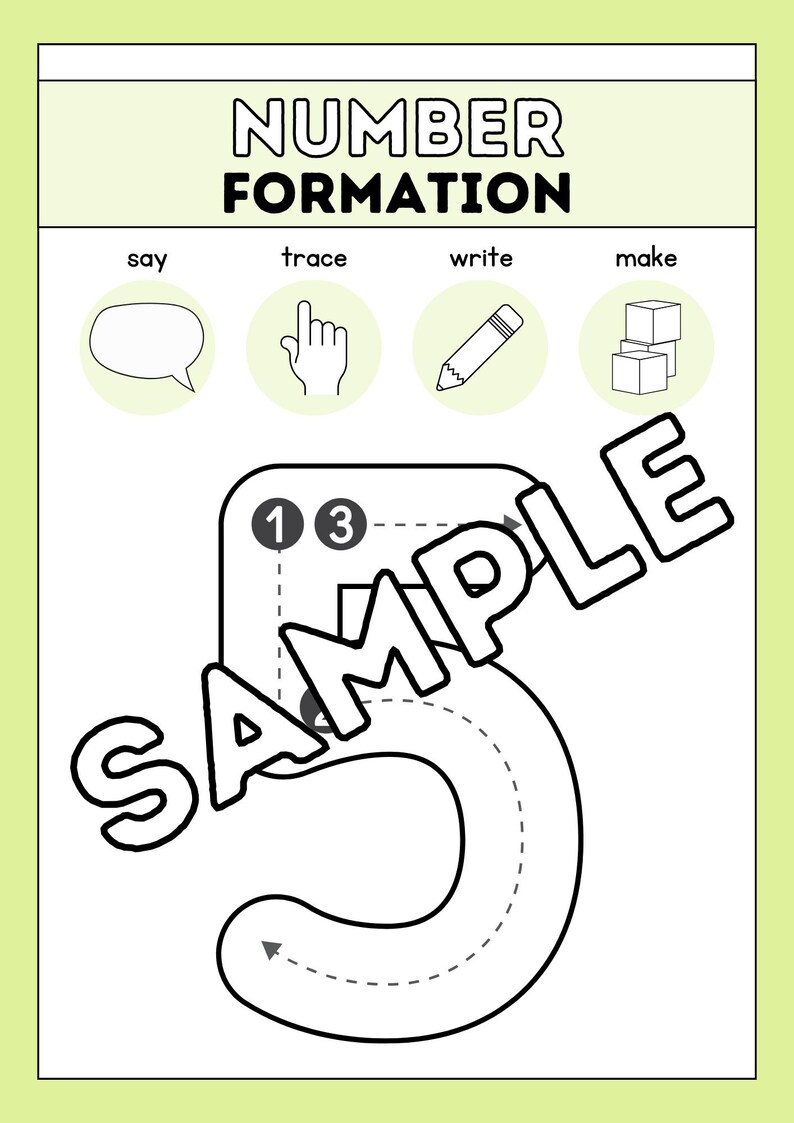Number Tracing Worksheets 1-5 Printable Practice Pages - Etsy