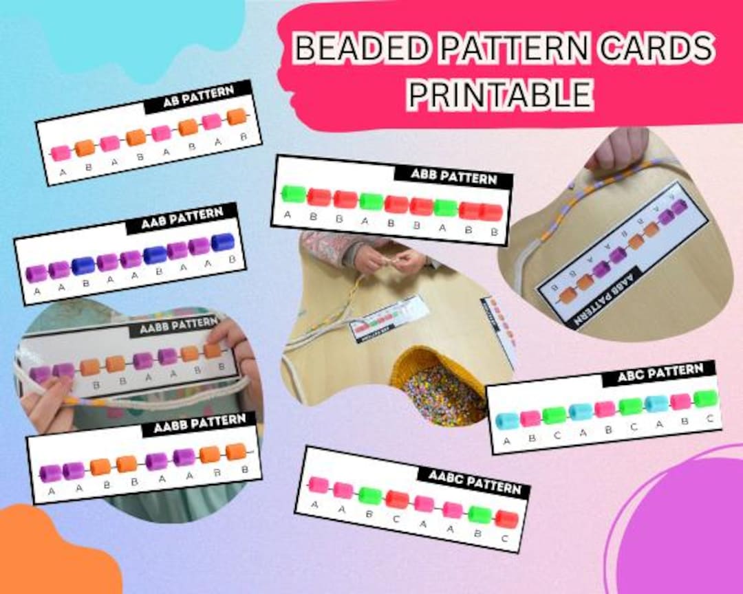 Printable Bead Pattern Cards - Learn & Play! - Etsy