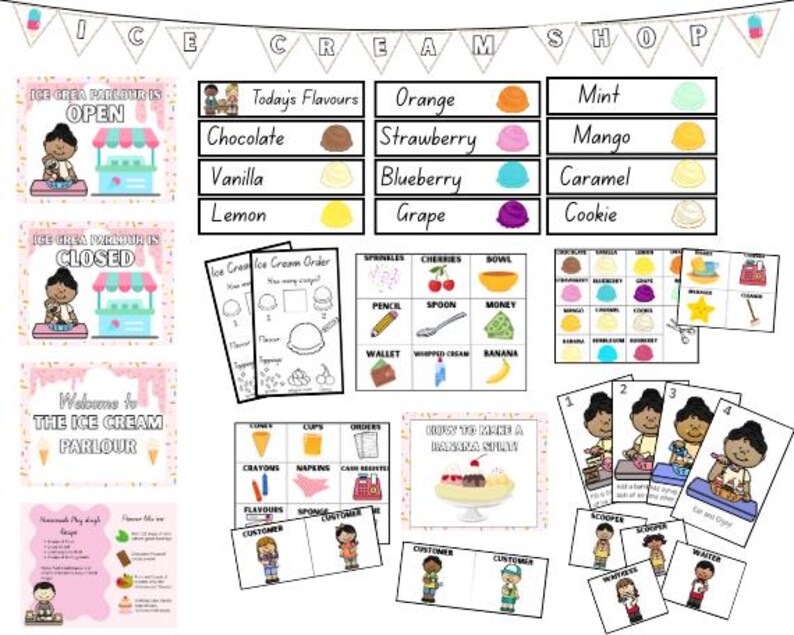 Printable Ice Cream Parlour - Dramatic Play Fun! - Etsy