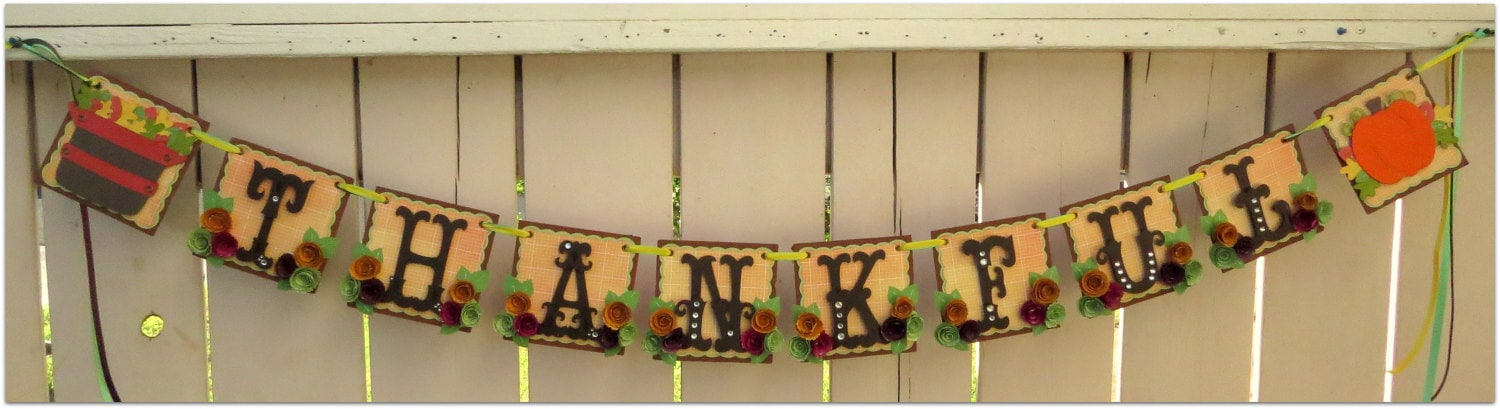 Thanksgiving Thankful Banner for Thanksgiving Handmade - Etsy UK