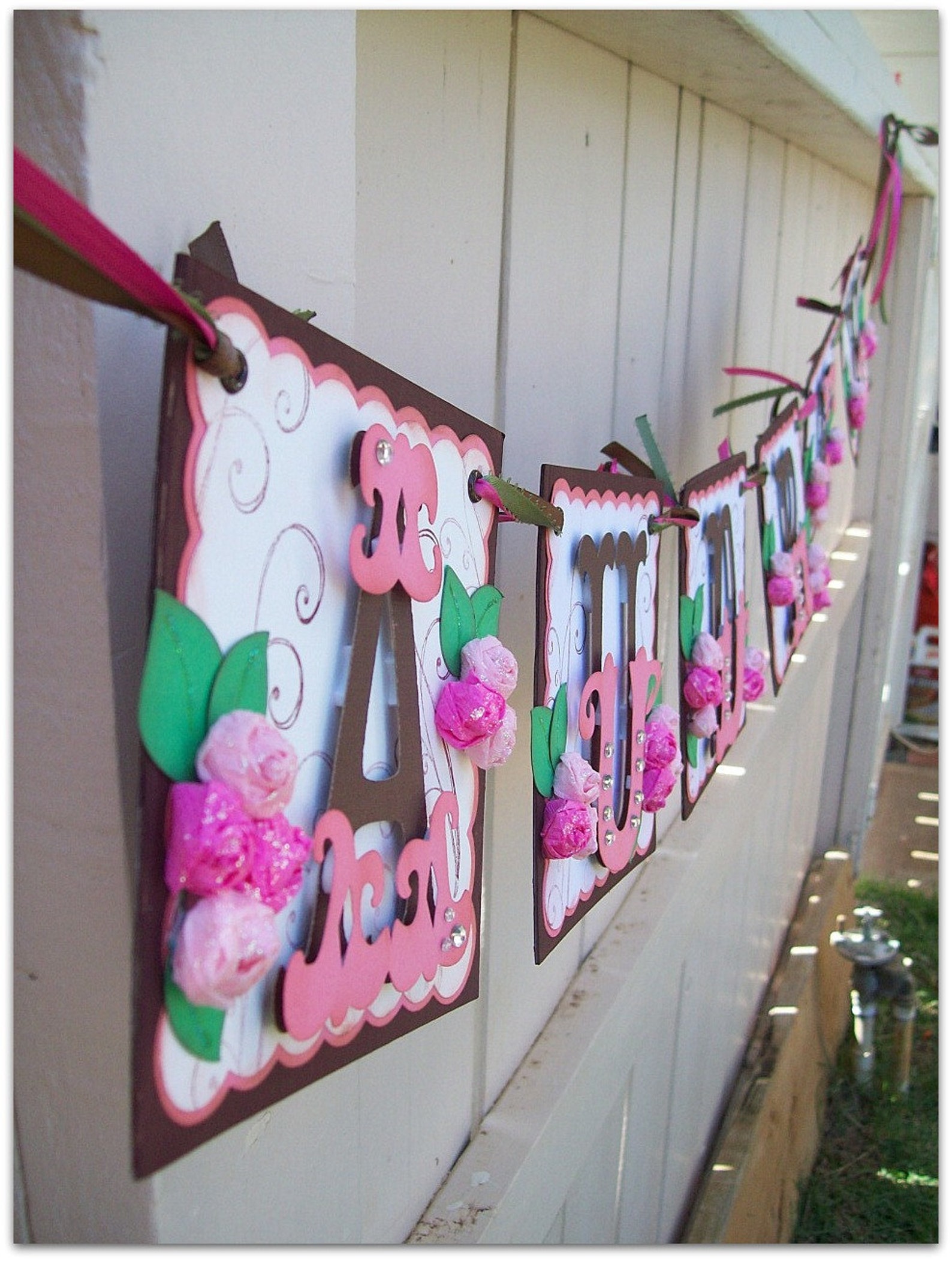 Handmade Banner Custom Made GO GREEN Name Banner Happy Birthday Baby ...