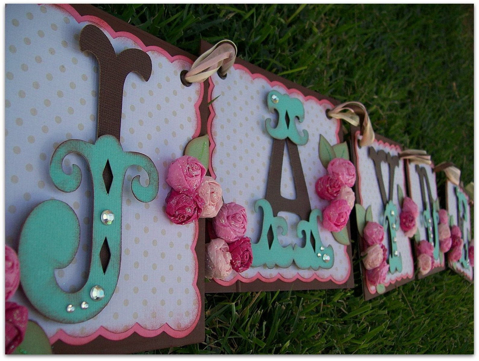 Handmade Banner Custom Made GO GREEN Name Banner Happy Birthday Baby ...