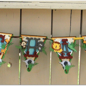 Safari Animals Handmade Pennnant Banner Custom Made GO - Etsy