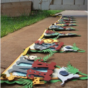 Safari Animals Handmade Pennnant Banner Custom Made GO - Etsy