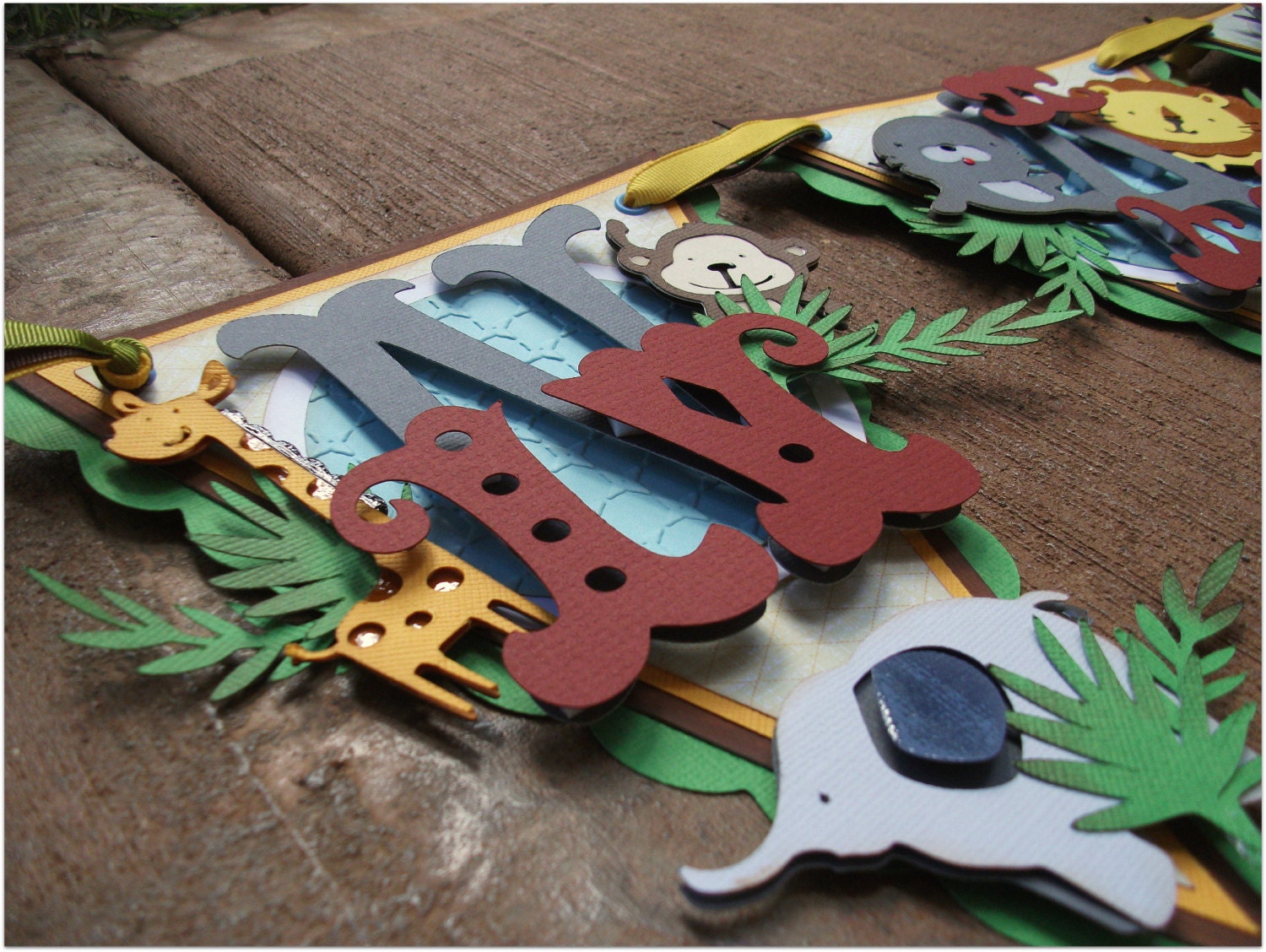 Safari Animals Handmade Pennnant Banner Custom Made GO - Etsy