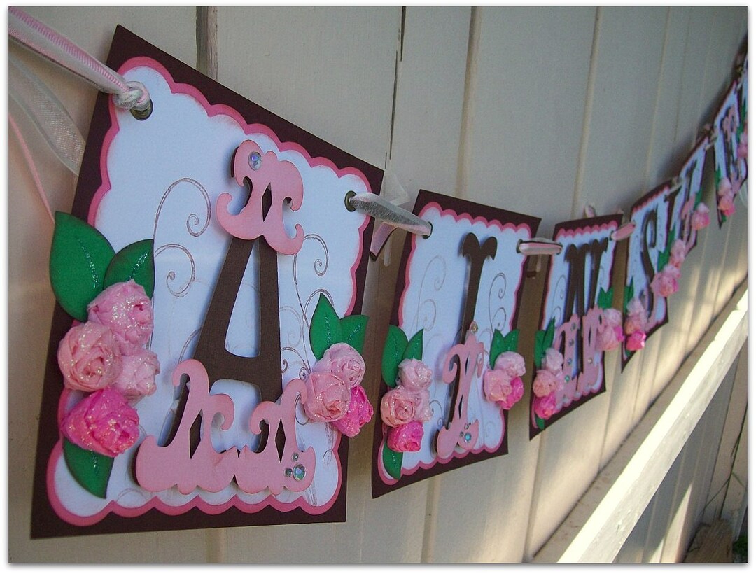 Handmade Banner Custom Made GO GREEN Name Banner Happy Birthday Baby ...