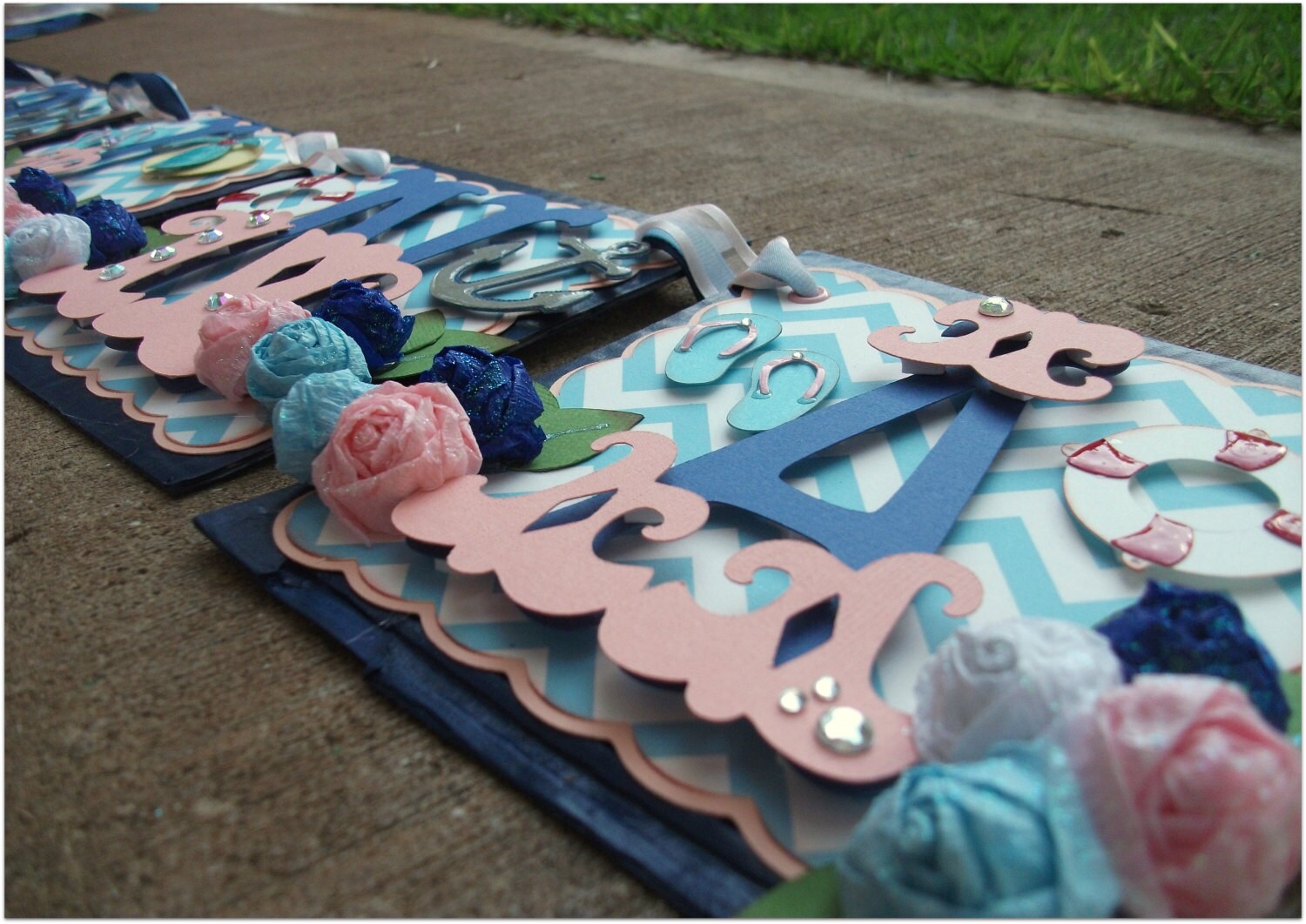 Handmade Banner Custom Made GO GREEN Name Banner Happy Birthday Baby ...