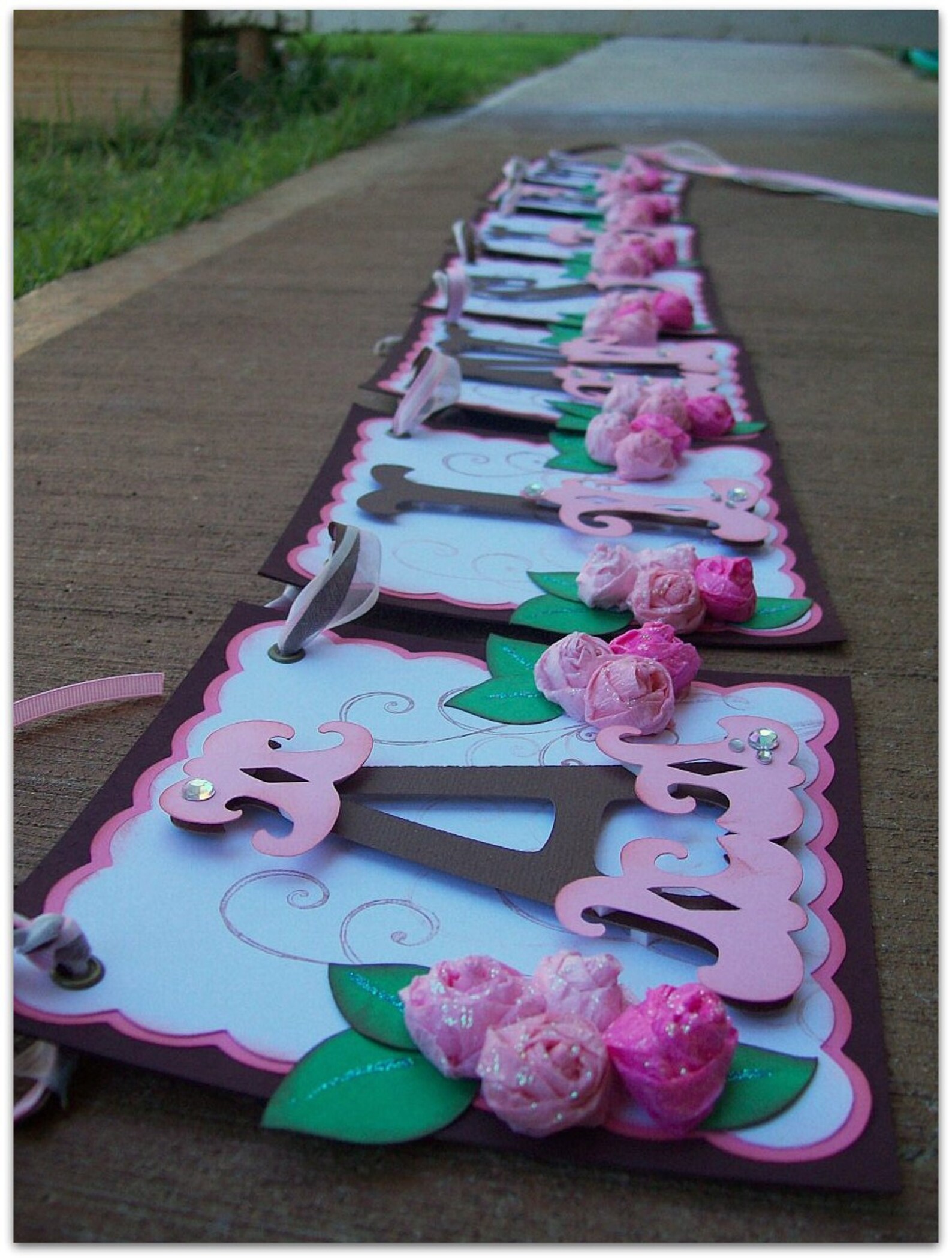 Handmade Banner Custom Made GO GREEN Name Banner Happy Birthday Baby ...