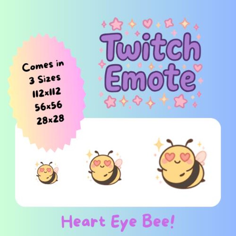 Heart Eyes Love Bee Emote Emoji for Twitch Streaming! 112x112 56x56 ...