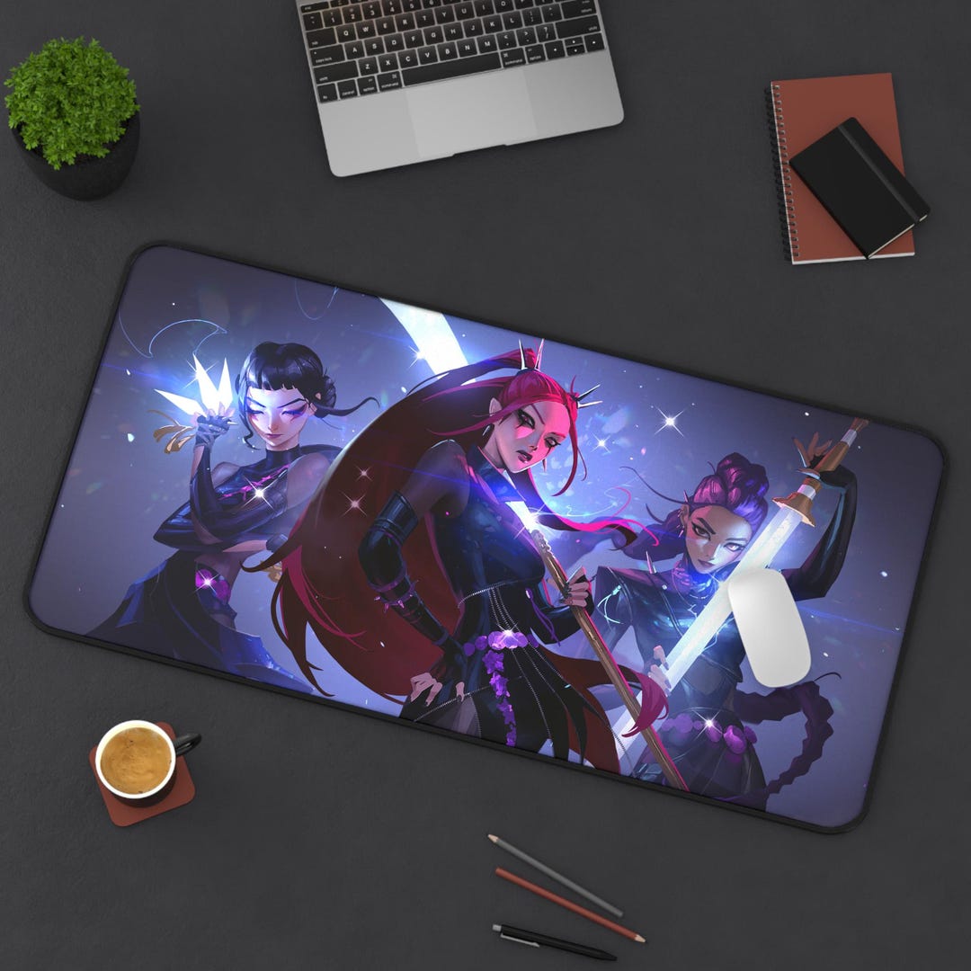 Desk Mat, Kpop Demon Hunters, Mira, Rumi, Zoey - Gaming Mousepad ...
