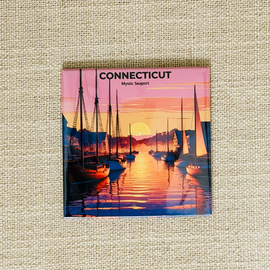 Connecticut State Magnet - Mystic Seaport, Travel Gift, Pride Decor ...