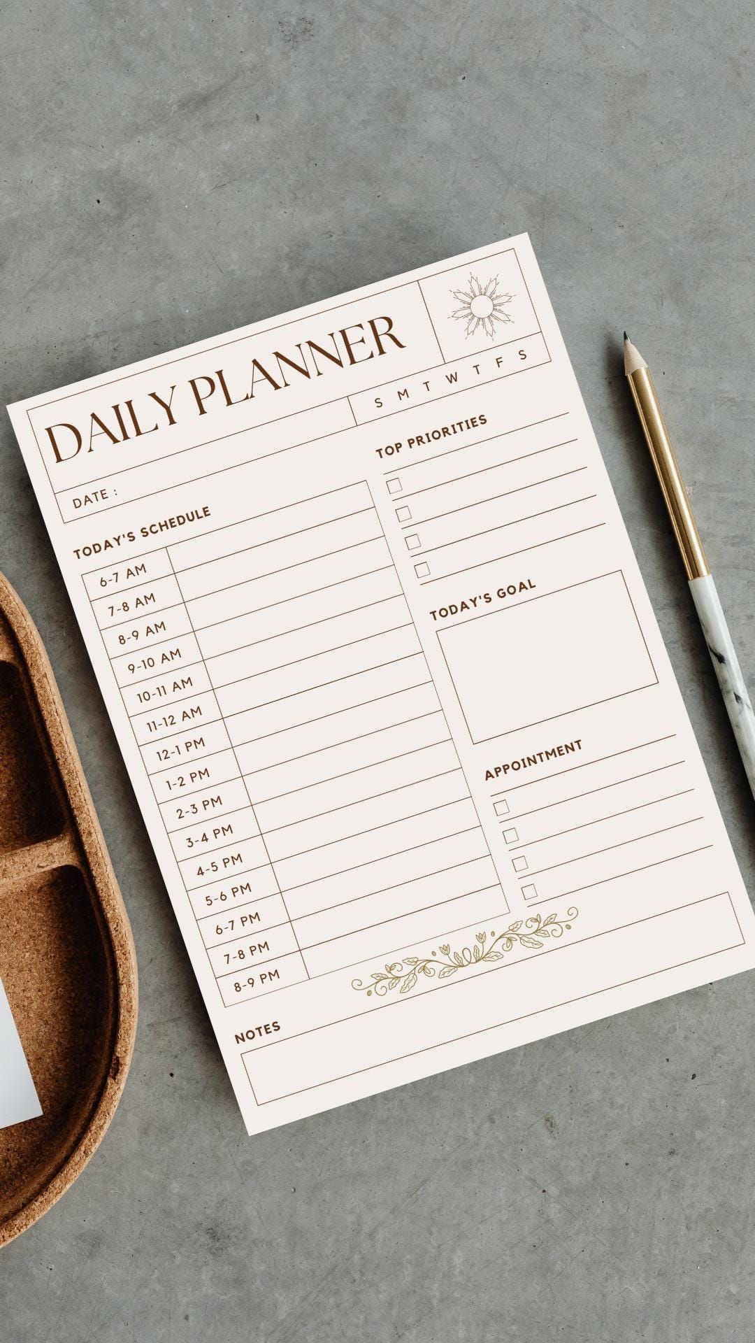 Daily Planner Printable | Minimalist To-do List PDF | Aesthetic ...