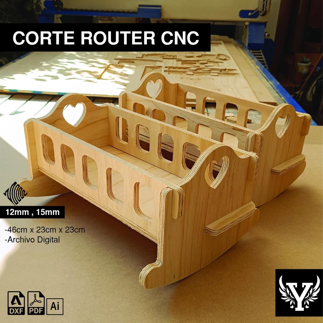 Digital Design of a Rocking Cradle for Dolls - DXF File for CNC Router ...