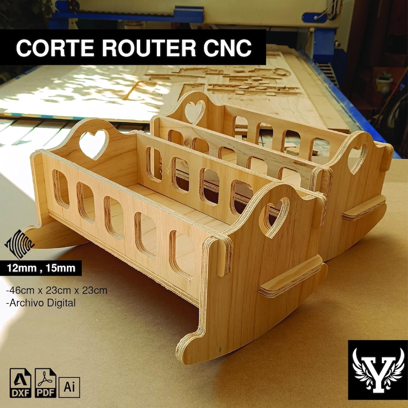 Digital Design of a Rocking Cradle for Dolls - DXF File for CNC Router ...
