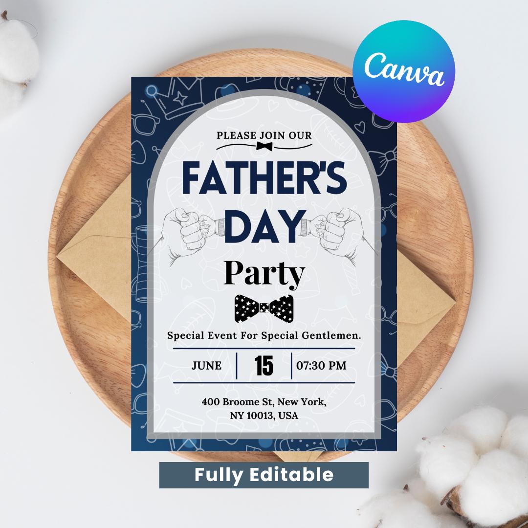 Father's Day Party Invitation , Father's Day Invitation Flyer, Fathers Day Club Flyer, Fathers ...