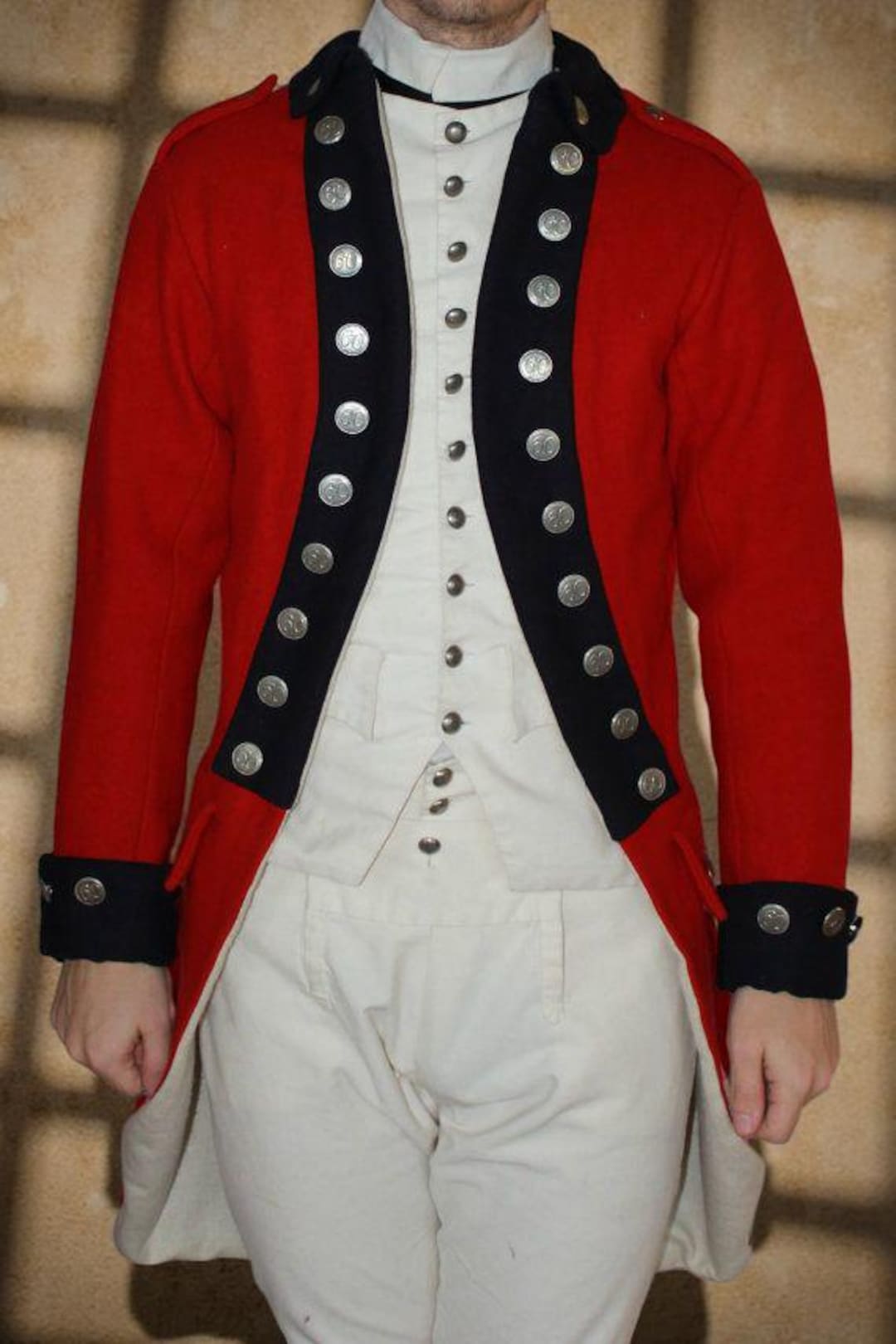 Men's British Red Coat Uniform Jacket 1770s Red Coat,men's Military ...