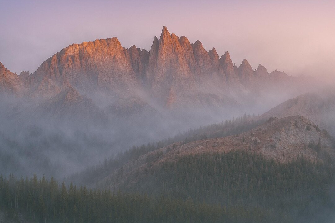 Minarets Mountain Wall Art Printable | Misty Sierra Nevada Landscape ...