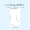 Christmas Stocking Outline Template | INSTANT DOWNLOAD | PRINTABLE | 11 ...
