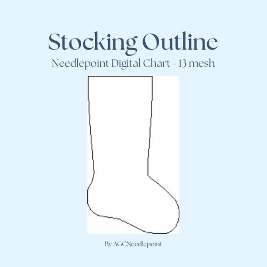 Needlepoint Christmas Stocking Outline - Digital Chart PDF - Etsy