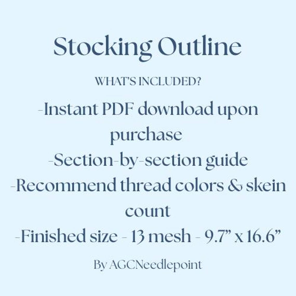 Needlepoint Christmas Stocking Outline - Digital Chart PDF - Etsy