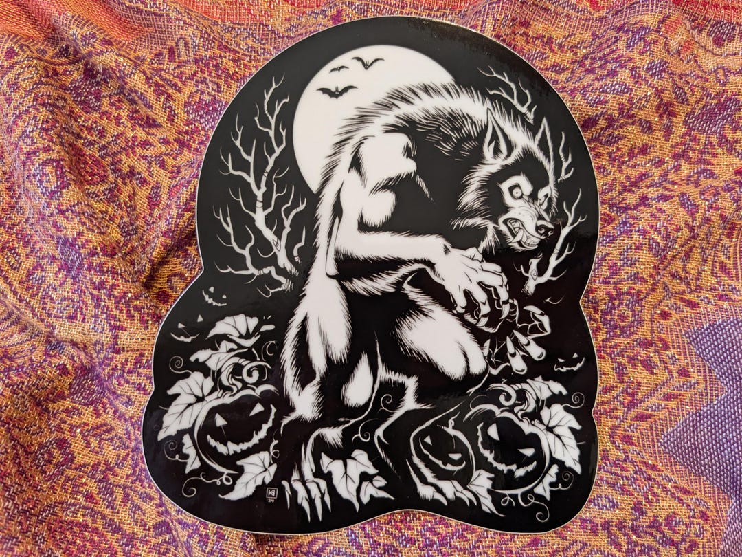 Halloween Werewolf | Vinyl Sticker | 6in X 5in | Water Proof Sticker ...
