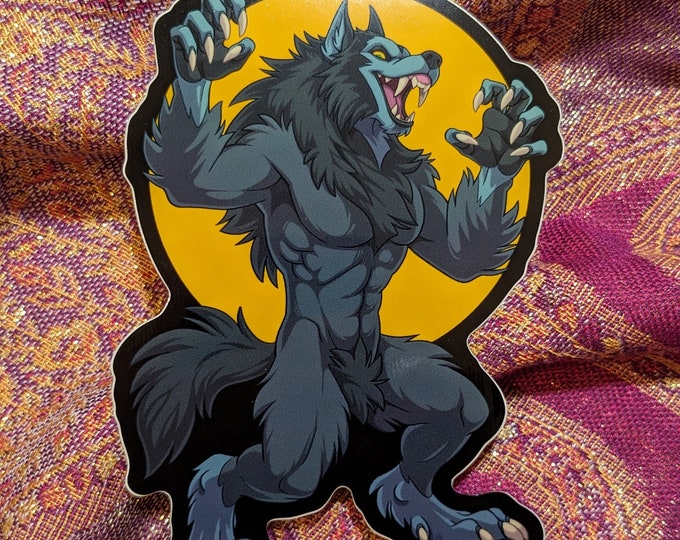 Full Moon Eddie Werewolf glossy Vinyl Sticker 5in X 4in Water Proof ...