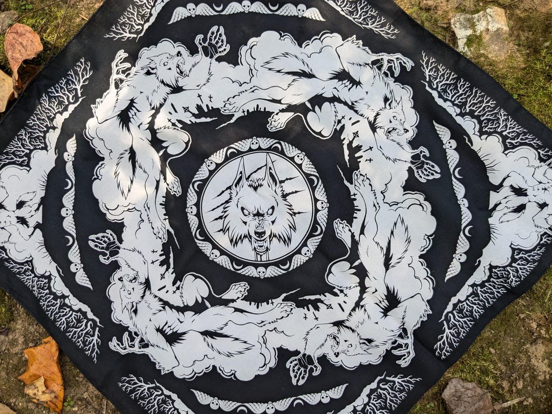 Wild Hunt Werewolf Bandana / Altar Cloth / Face Covering / Wall Hanging ...