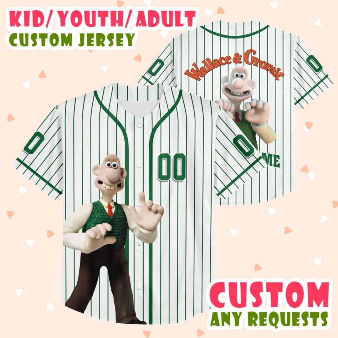 Custom Wallace & Gromit Cartoon Comedy Baseball Jerseys,custom Name ...