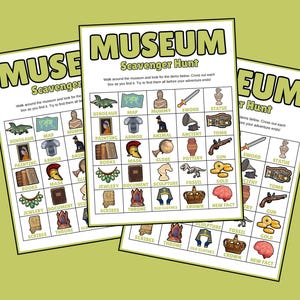 Museum Scavenger Hunt for Kids | Printable Educational Game for Field ...