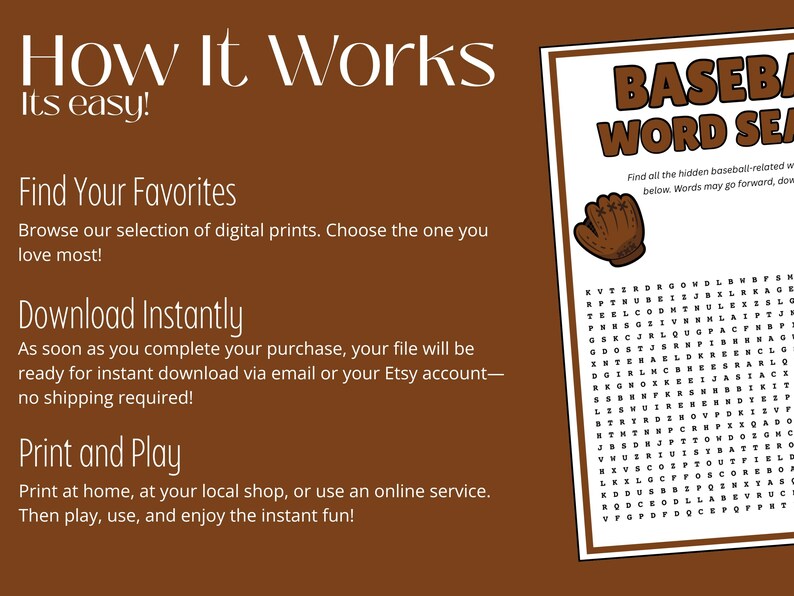 Baseball Word Search Puzzle: Printable Sports Activity for Kids (PDF ...