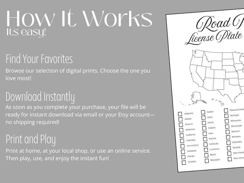 License Plate Road Trip Game | Printable U.S. States Car Activity for ...