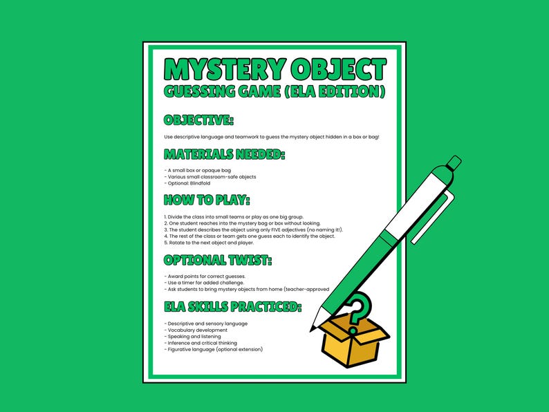 ELA Game Bundle: Printable Vocabulary & Language Activities (PDF ...