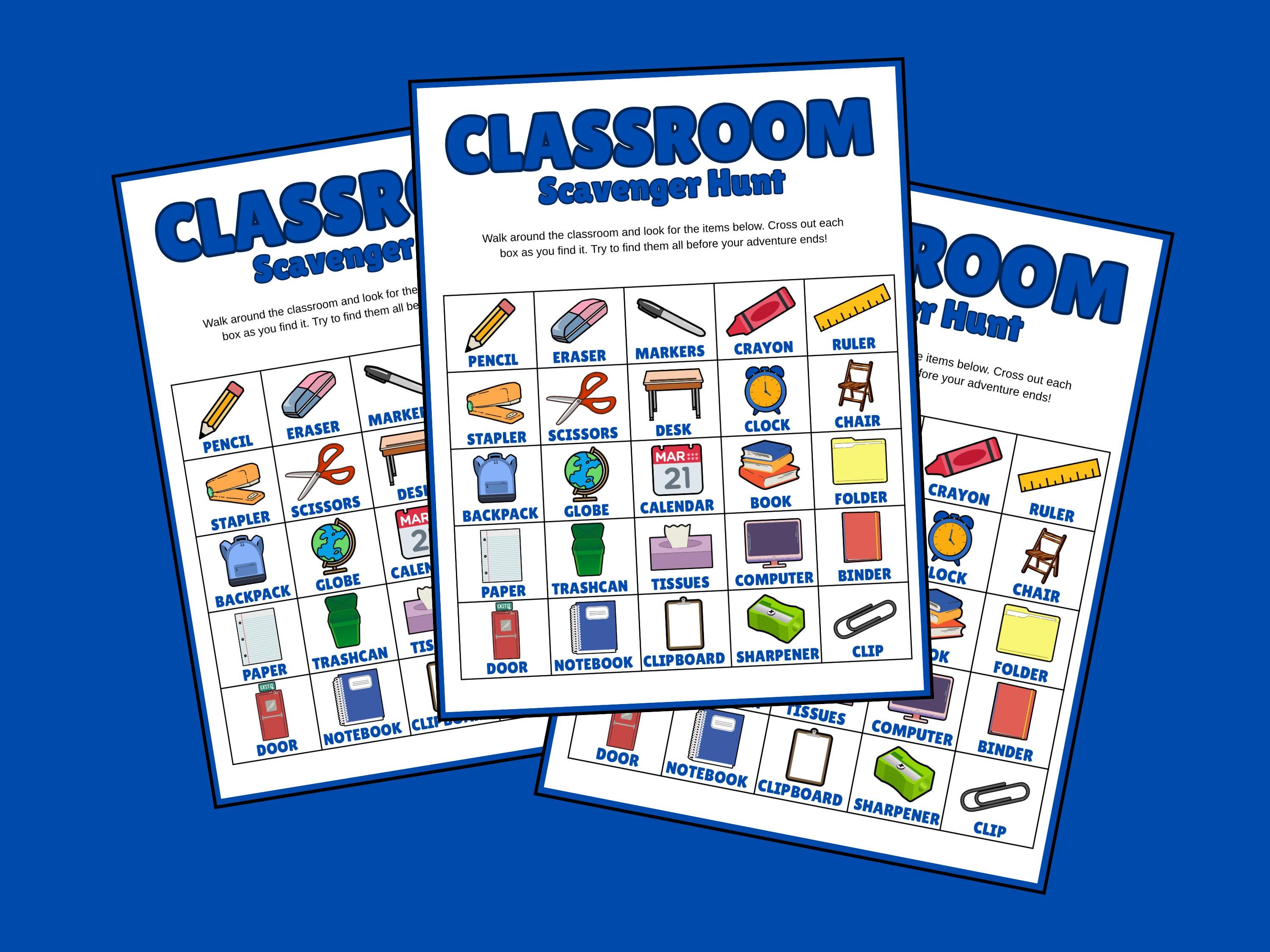 Classroom Scavenger Hunt Game | Printable Back-to-school Activity for ...