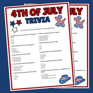 4th of July Trivia Game for Kids: Independence Day Quiz (PDF With ...