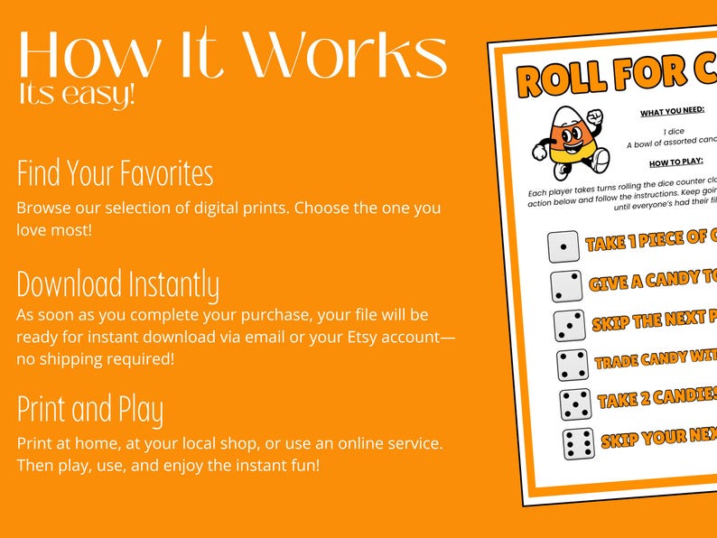 Roll for Candy Dice Game: Printable Party Fun (PDF Download - Etsy