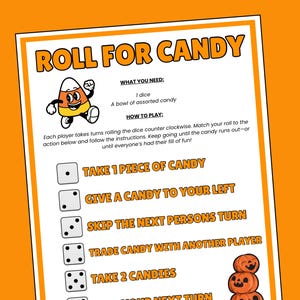 Roll for Candy Dice Game: Printable Party Fun (PDF Download - Etsy