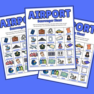 Airport Scavenger Hunt for Kids | Printable Travel Game | PDF Vacation ...